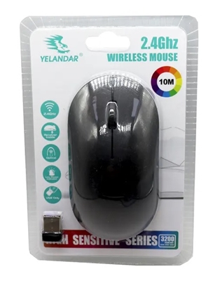 Buy Yelandar Wireless Mouse 2.4GHz – Black | Eureka Kuwait
